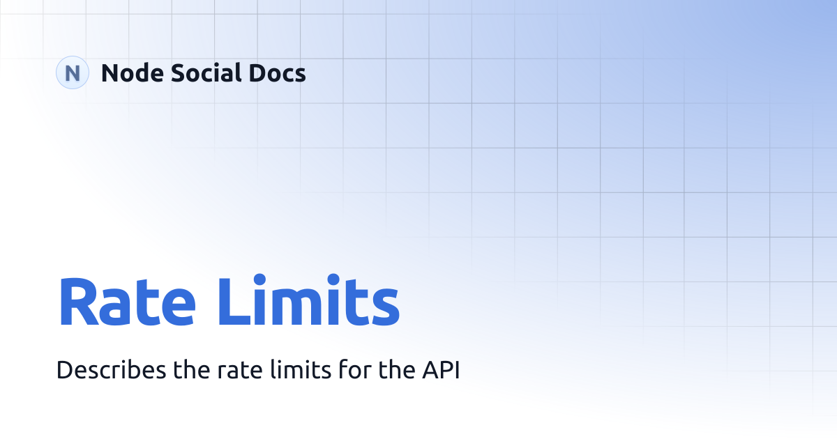 Rate Limits | Node Social Docs